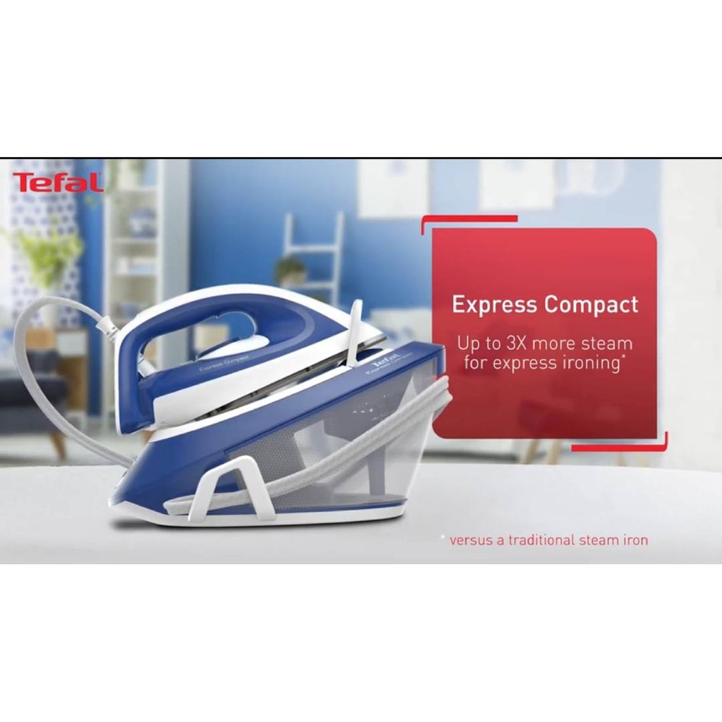 Tefal sv7120 เตารีดแรงดันไอน้ำ 6 บาร์ ความจุ 1.7 ลิตร กำลังไฟ 2380-2830 วัตต์ รุ่น Express ...