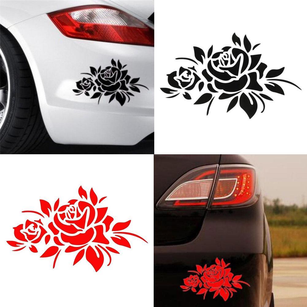 Rose Flower Car-styling Vehicle Body Window Reflective Decals Sticker ...