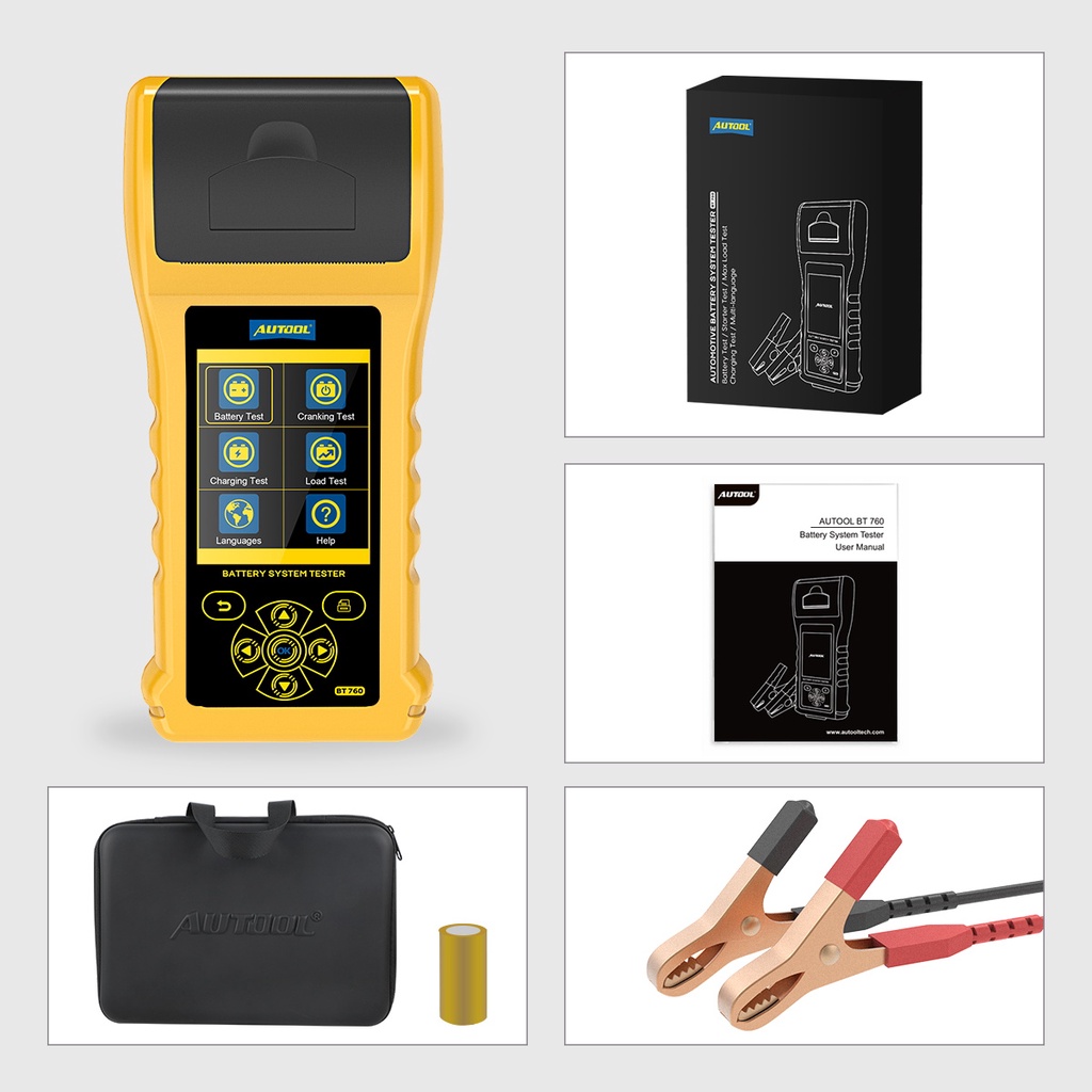 แบตเตอรี่AUTOOL BT760 Car Battery Tester with Printer 6- 32V Digital ...