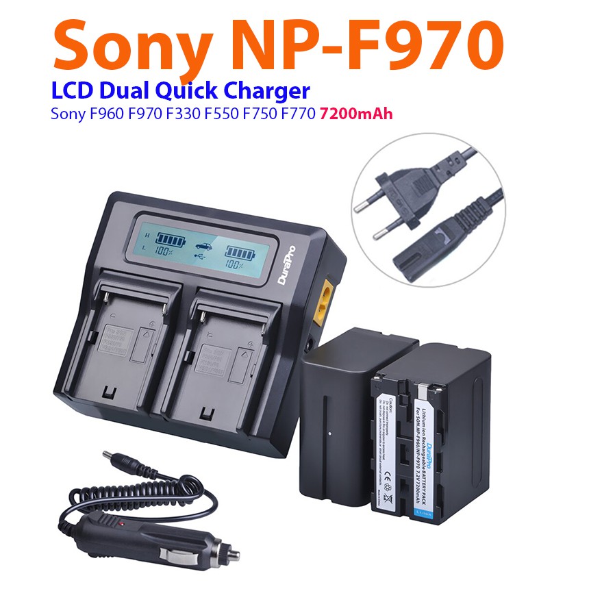 NP-F970 F960 7.2 V 7200 mAh แบตเตอรี่ + LCD สำหรับ SONY HVR-HD1000 HVR-HD1000E HVR-V1J ...