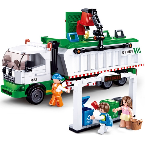 Lego building block garbage collection truck garbage classification ...
