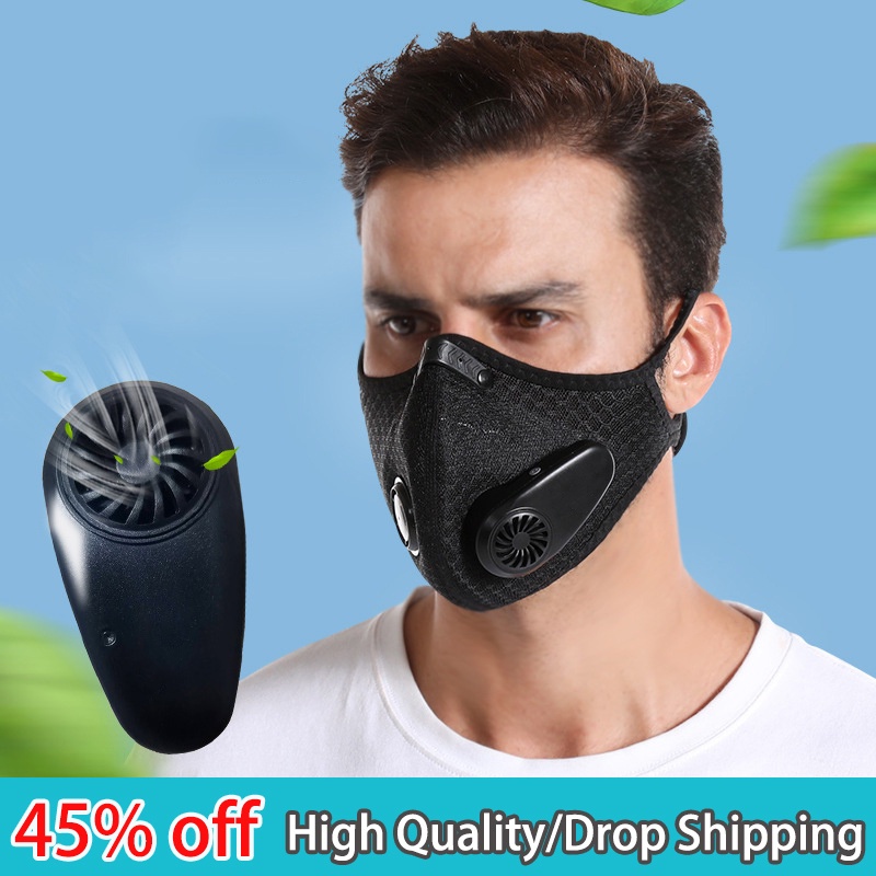 Face Mask with Masks Portable Fans Reusable Mini Personal Wearable Air ...