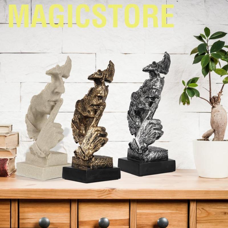 Magicstore Resin Silent Man Statue Face Sculpture Modern Abstract Art ...