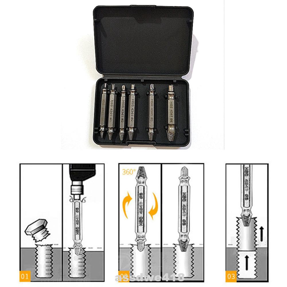6pcs Speed Out Stud Removal Damaged Bolt HSS Drill Bits Durable Tool ...
