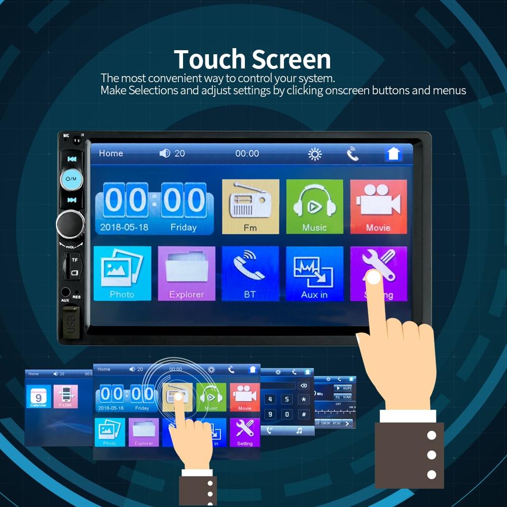 2din 7 นิ้วเครื่องเล่นมัลติมีเดีย FM USB AUX บลูทู ธ เครื่องเสียงรถยนต์ 7010B MP4 MP5 สนับสนุน ...