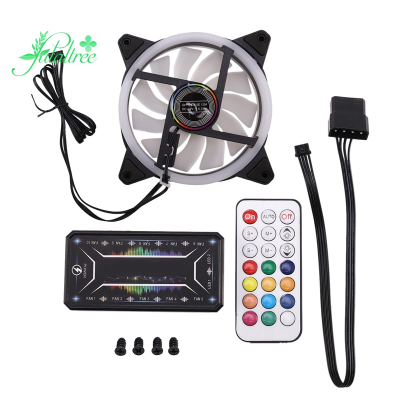 PC Adjust LED Fan Quiet Remote Computer Cooler Cooling RGB Case Fans ...