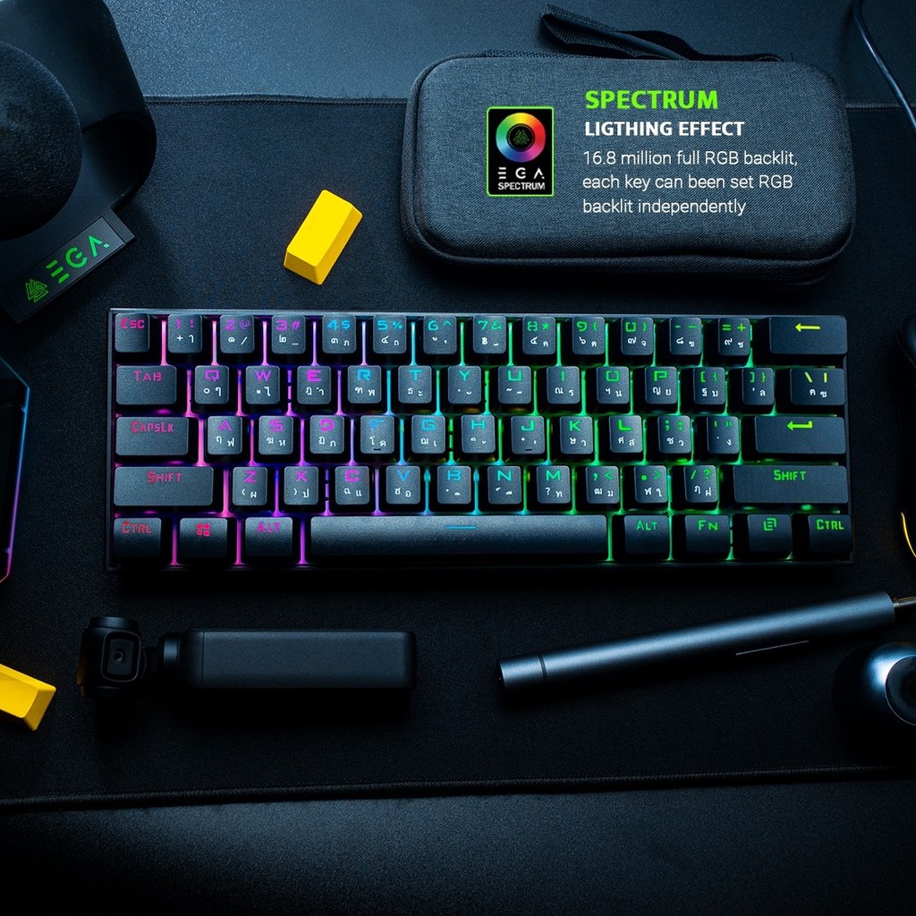 EGA Type EGA Type K4 ขนาด 60 มีทั้ง RED และ Blue Switch - king_gaming99 ...