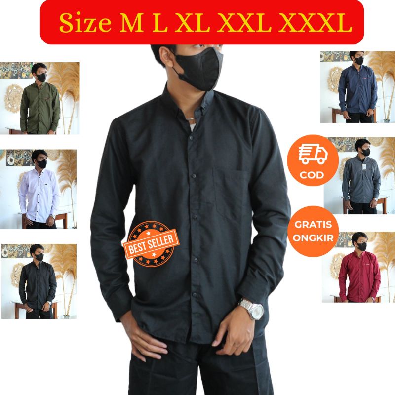 เสื้อเชิ้ตแขนยาว ผ้าฝ้าย แบบเรียบ สําหรับผู้ชาย ไซซ์ M L XL XXL XXXL - zeroinestuffke.th - ThaiPick