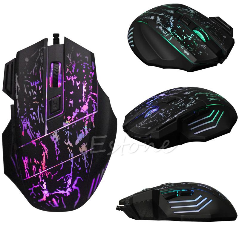 NIKI 5500 DPI 7 Buttons LED Optical USB Wired Gaming Mouse Mice For Pro Gamer New - nikibaby.th ...