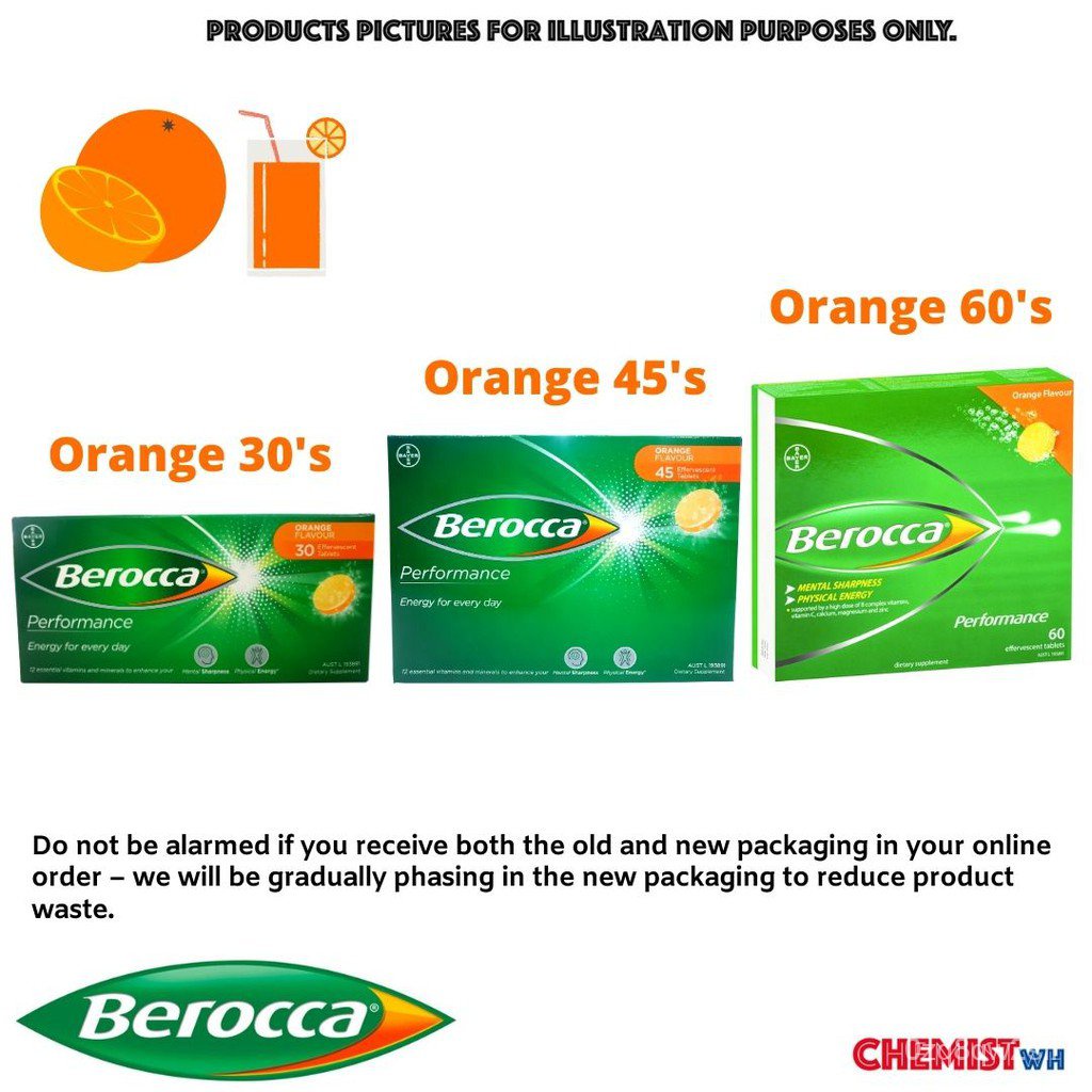 BEROCCA Performance Orange Original Berry Raspberry Blackcurrant Mango ...