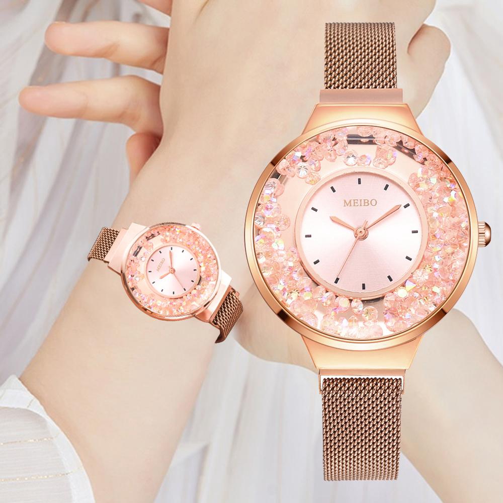 New Brand Magnetic Women Watch Fashion Mobile Rhinestone Elegant Magnet ...