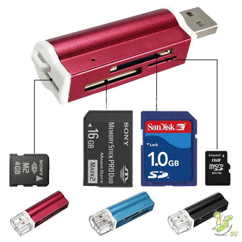 Skbl Usb 2 . 0 Micro Sd Tf Mmc Sdhc Ms เครื่องอ่านการ์ดความจําความเร็ว ...