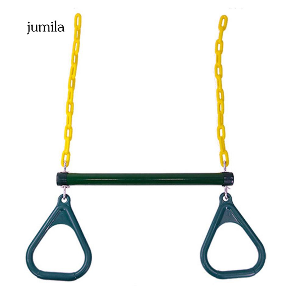 JLIron Kids Carabiner Locking Rings Chain Trapeze Swing Bar Outdoor ...