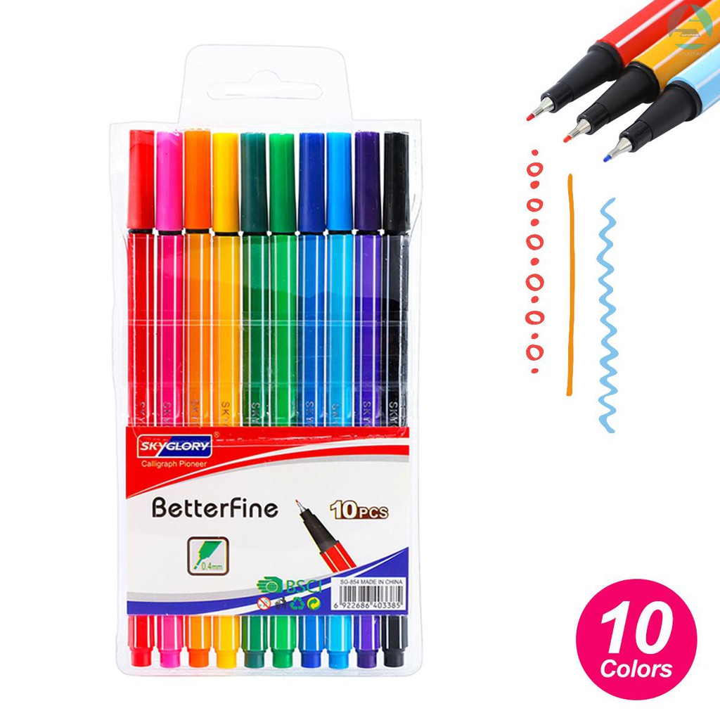 ☀[ready stock]☀SKYGLORY 24 Colors Fineliner Pens 0.4mm Fine Tip Marker ...