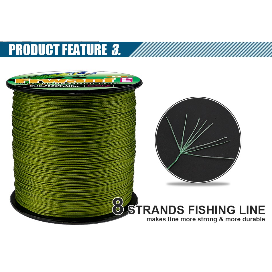 Frwanf 500M 1000M 8 strands fishing line braid pe wire 6-300LB Mixed ...