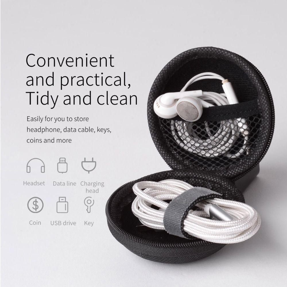 BARRY Portable Zipper Hard Headphone Case Storage Box Earphone ...
