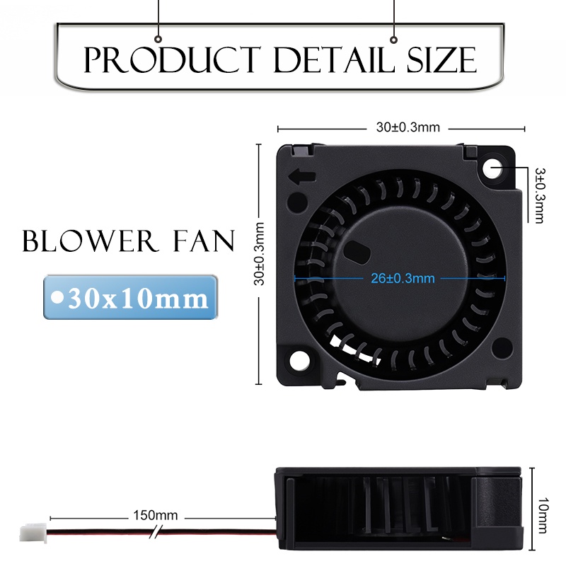 0001Pcs Gdstime DC 24V Fan 30mm 30x30x10mm Mini Radial Heatsink Cooling ...