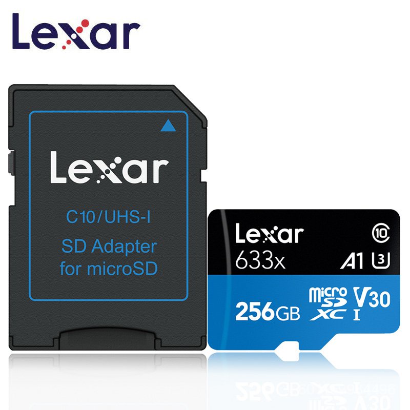 drone memory card Lexar 95MBs micro sd card 633x 256GB car microsd ...