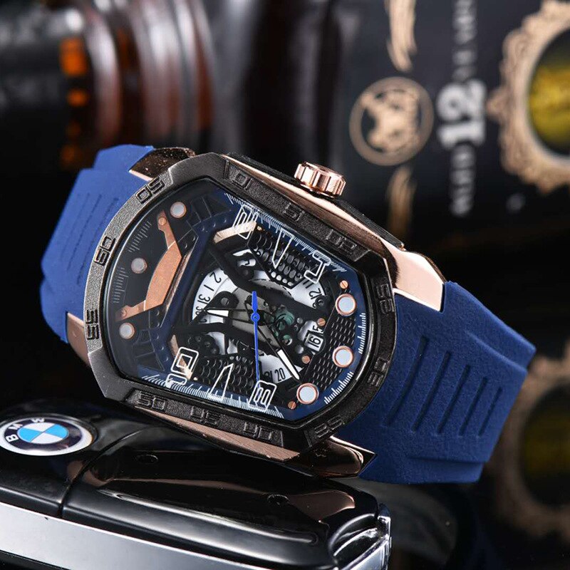 2020 New personality barrel shape men watch hollow multifunctional ...