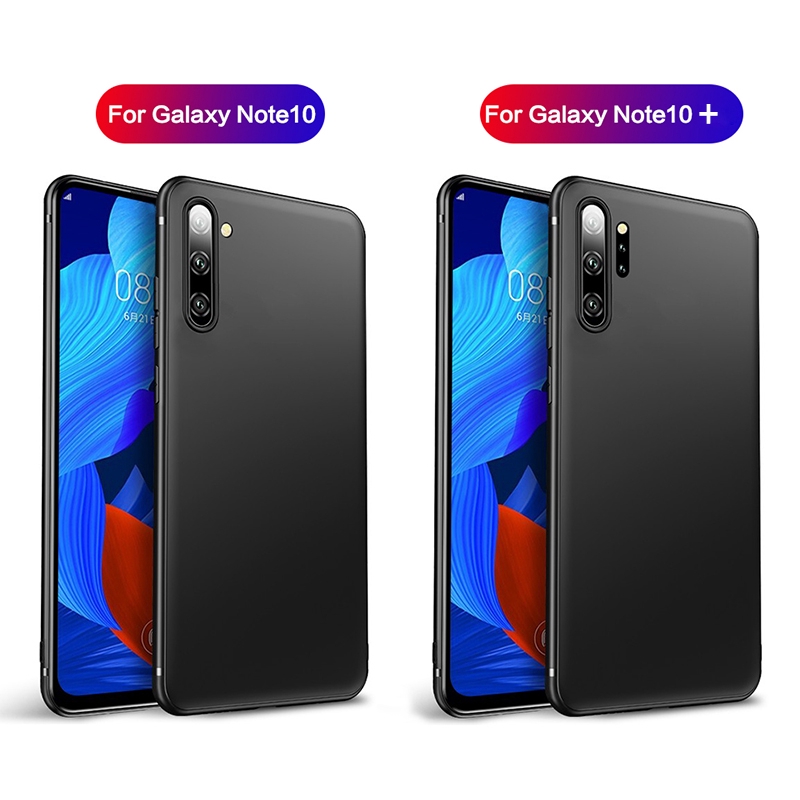 เคสโทรศัพท์ซิลิโคนแบบนิ่มสีดําด้านสําหรับ Samsung Galaxy Note 10 Note10 Plus - biruiqu1.th ...