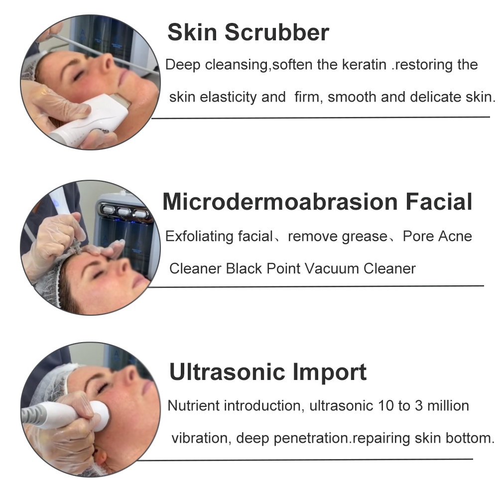 6 in 1 Hydro Oxygen Small Bubble Facial Machine Skin Cleansing Beauty ...