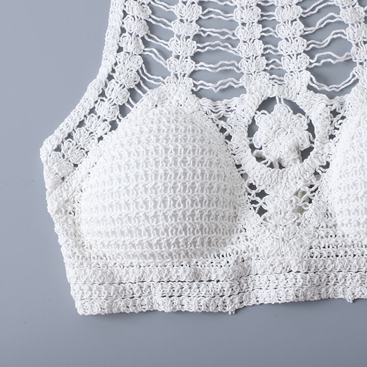 ReadyStock Hollow Out Camisole Btalette Crop Top Women Summer Knitted ...