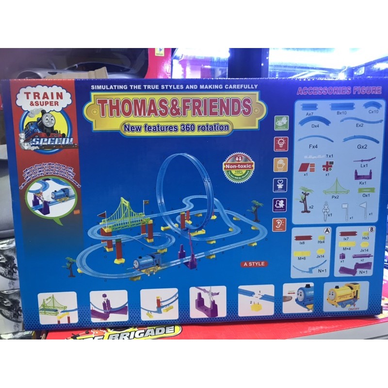 รถไฟTHOMAS FRIENDS ไต่รางตีลังกา360 มีสะพานลอย มีไฟที่ราง ใส่ถ่าน ...