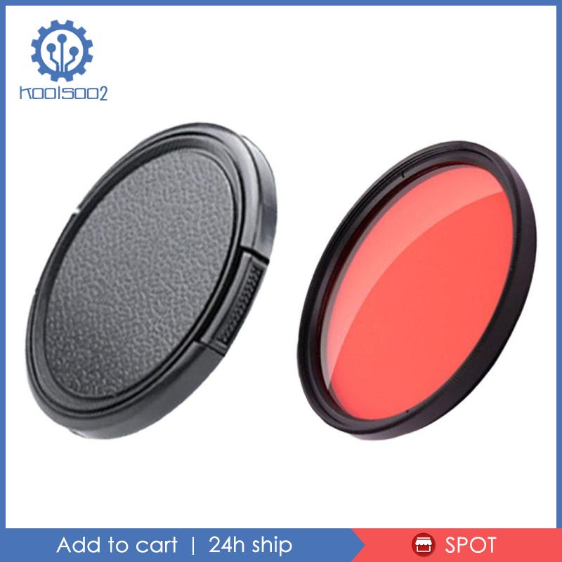 58mm Red Lens Filter Lens Cover Parts Round for Underwater Photograph ...
