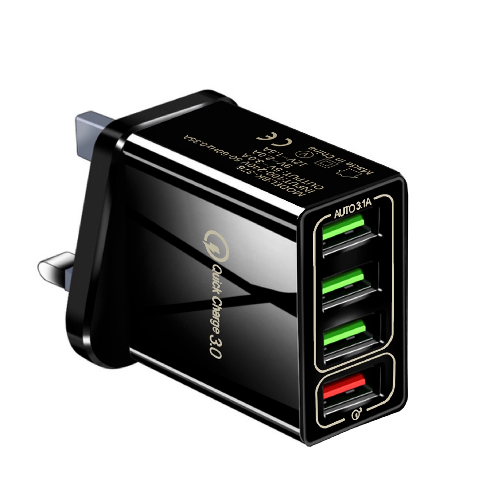 Quick Charge Universal UK USB Plug Charger New Travel Charger Adapter 4 ...