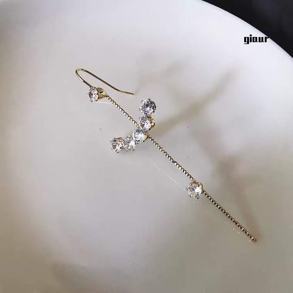 Giaur 1Pc Women Stylish Ear Wrap Hook Stud Surround Diagonal Inlaid ...