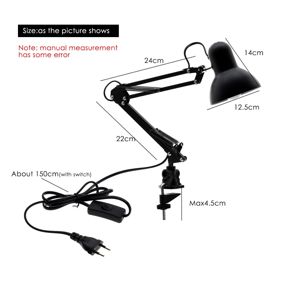 Reading lamp Adjustable Table lamps Flexible E27 Desk Light - hunta.th ...