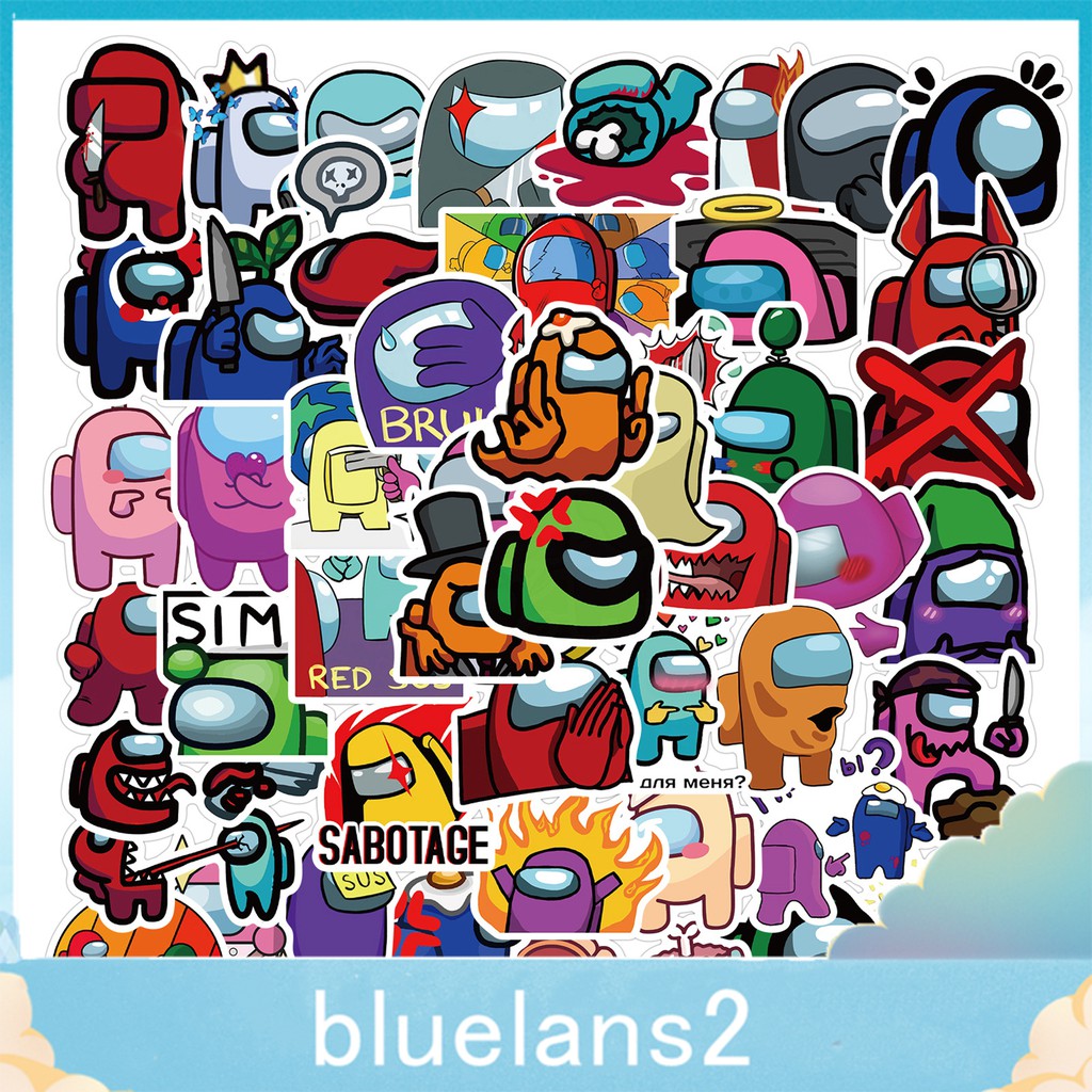 Blu2_ สติ๊กเกอร์ลายกราฟฟิกกันน้ํา 50 ชิ้น - bluelans2.th - ThaiPick