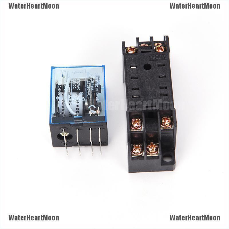 WaterHeartMoon 24VDC 5A Coil Power Relay MY2NJ HH52P-L 8 Pins 2P2T DPDT With Socket BaseHot ...