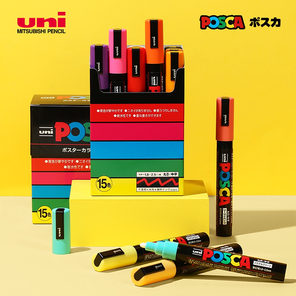 Local StockUNI POSCA marker pen set PC-1M PC-3M PC-5M paint pens POP ...