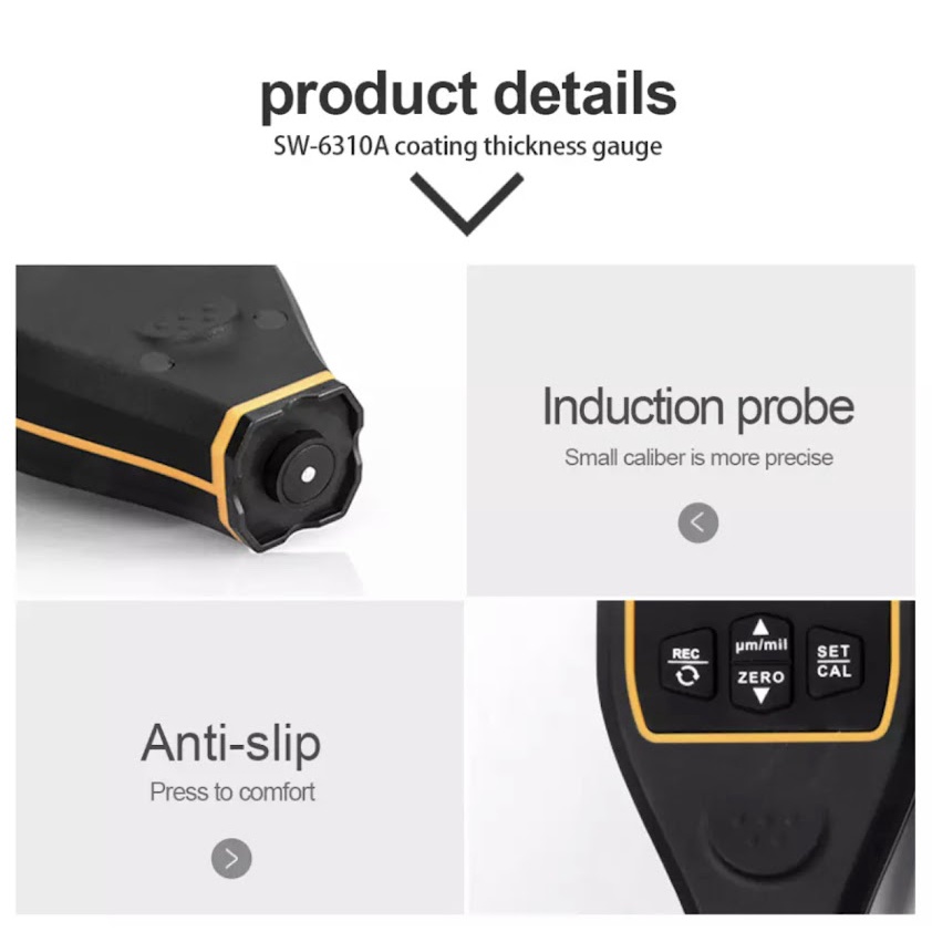 พร้อมส่งจากไทย SNDWAY SW-6310A เครื่องวัดความหนาชั้นสีรถ Refinishing สีไมโครมิเตอร์ FeNF Probe ...