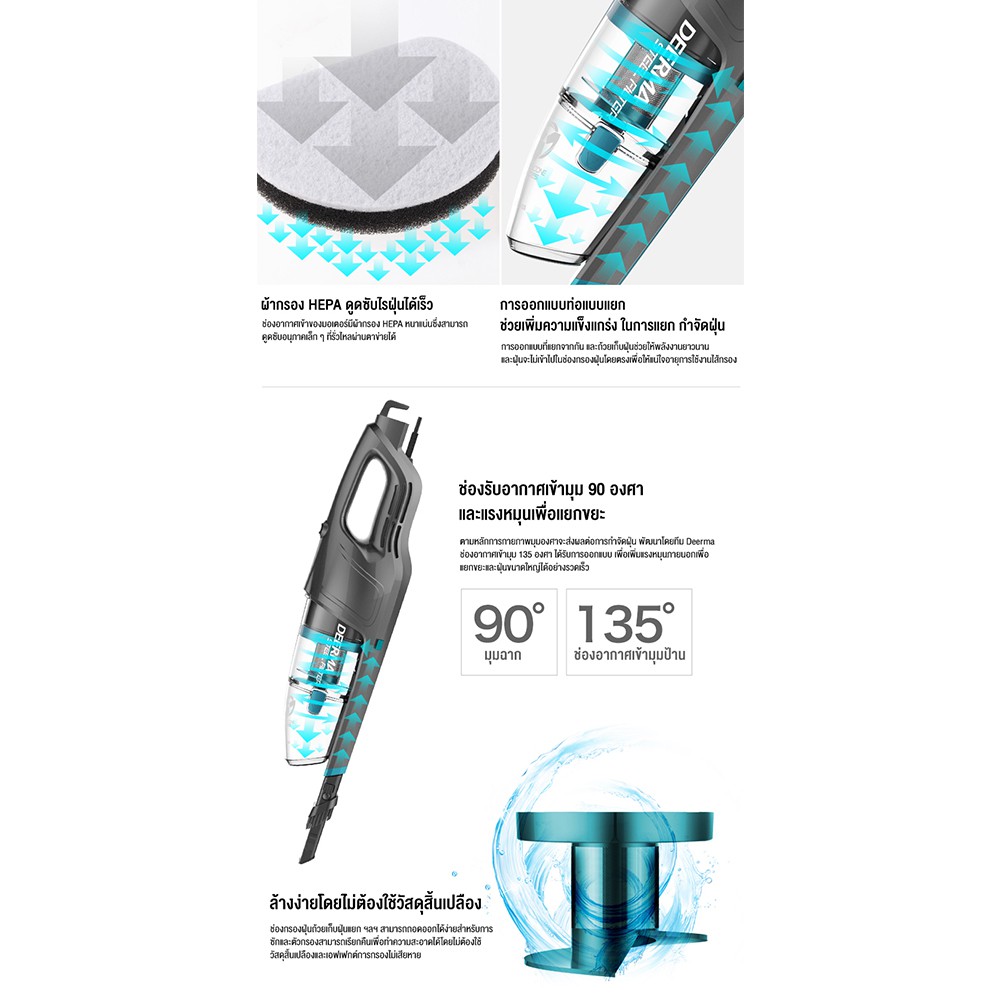 Deerma DX900 เครื่องดูดฝุ่น vacuum cleaner เครื่องดูดฝุ่นในบ้าน ที่ดูด ...