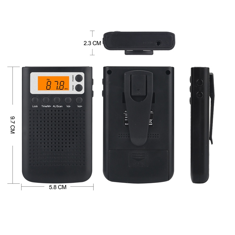FM/AM Radio Digital Mini Portable Stereo Hearing Radio for The Elderly ...