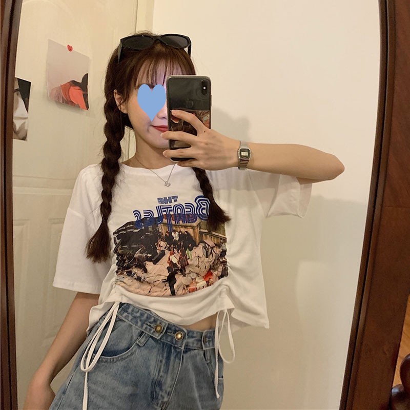 AK 5108 Set เสื้อยืดสีขาว + เอี๊ยมกางเกงลายจุด Polka Dot ...