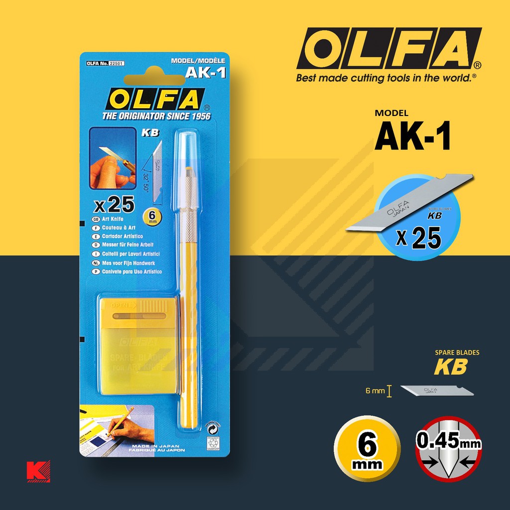 OLFA คัตเตอร์ปากกา รุ่น AK-1 (แถมใบมีด 1 กล่องในแพ็ค) | Shopee Thailand