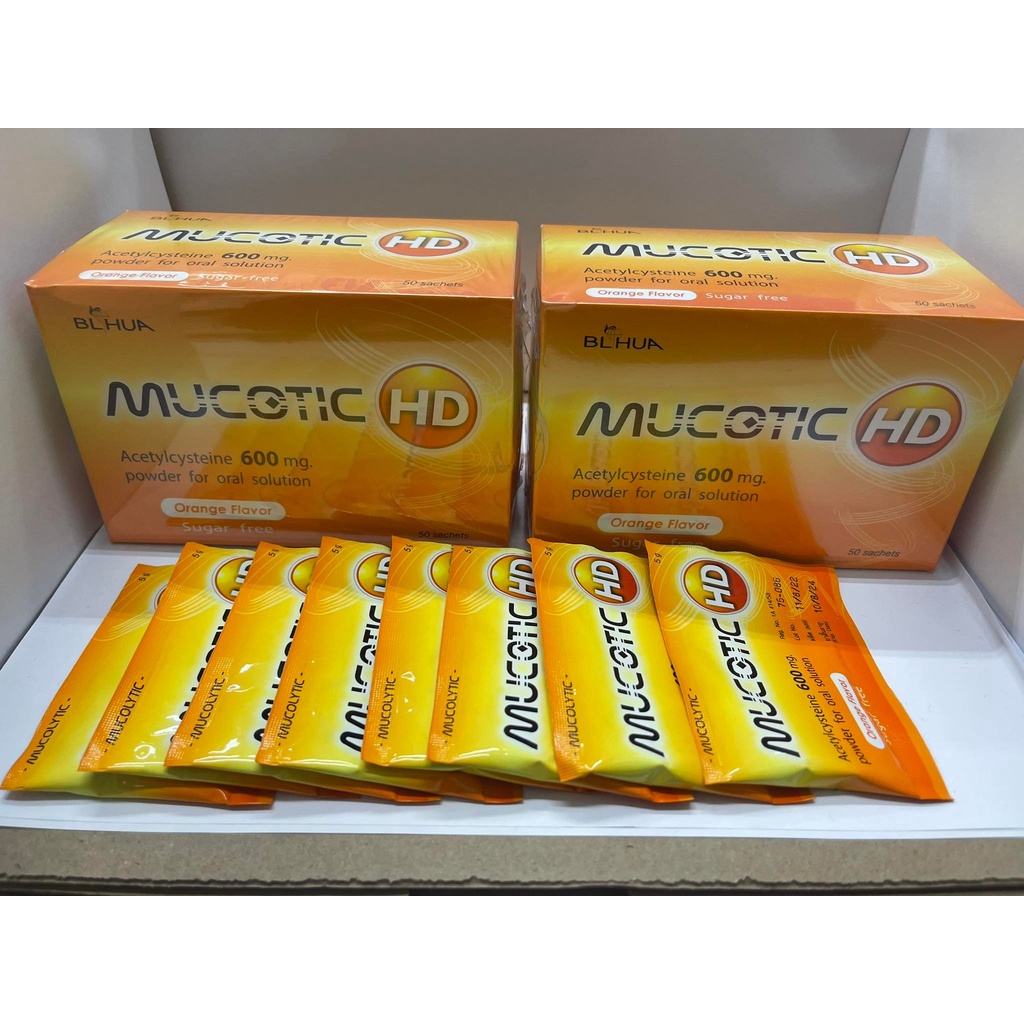 พร้อมส่งทันที มูโคติค Mucotic HD 600 mg ผงชงละลายเสมหะ ละลายน้ำชงดื่ม ...