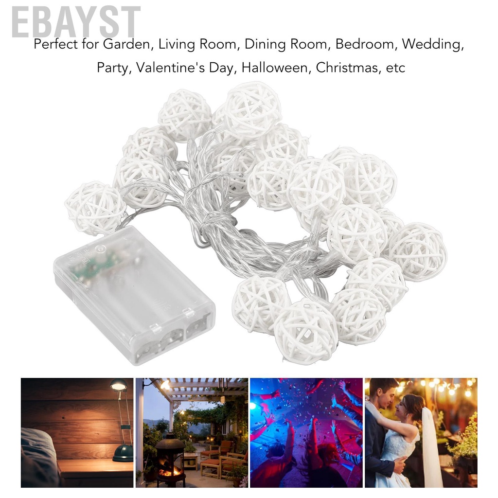 Ebayst 3pcs 10ft String Lights 20 LED Ball Type Warm Color Indoor ...