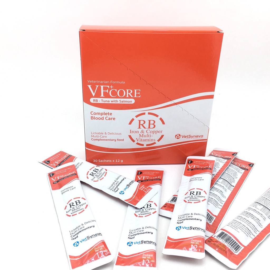 VFcore RB อาหารเสริม บำรุงเลือดแมว (1 ซอง) ในแบบขนมแมวเลียรสอร่อย เนื้อทูน่าและแซลม่อน ทานง่าย ...