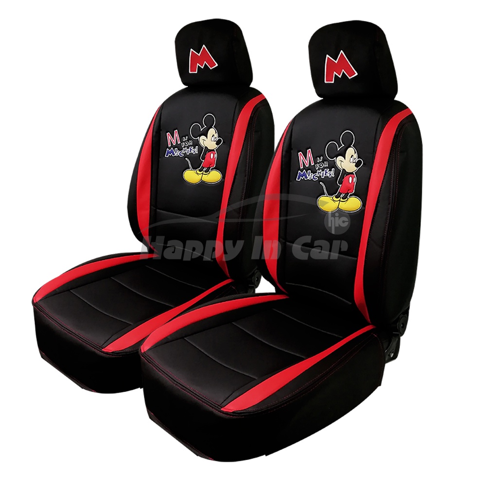 HIC ชุดหุ้มเบาะ หุ้มเบาะรถหนังลาย Mickey Mouse m is for mischief ชุด ...