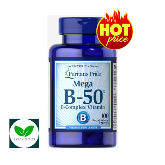 Puritans Pride Vitamin B-50 Complex 100 Capsules - leafvitamins - ThaiPick