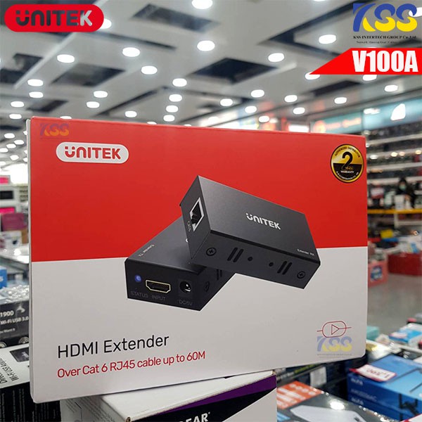 อุปกรณ์แปลงสัญญาณภาพ HDMI ผ่านสายแลน UNITEK HDMI Extender 60M รุ่น ...