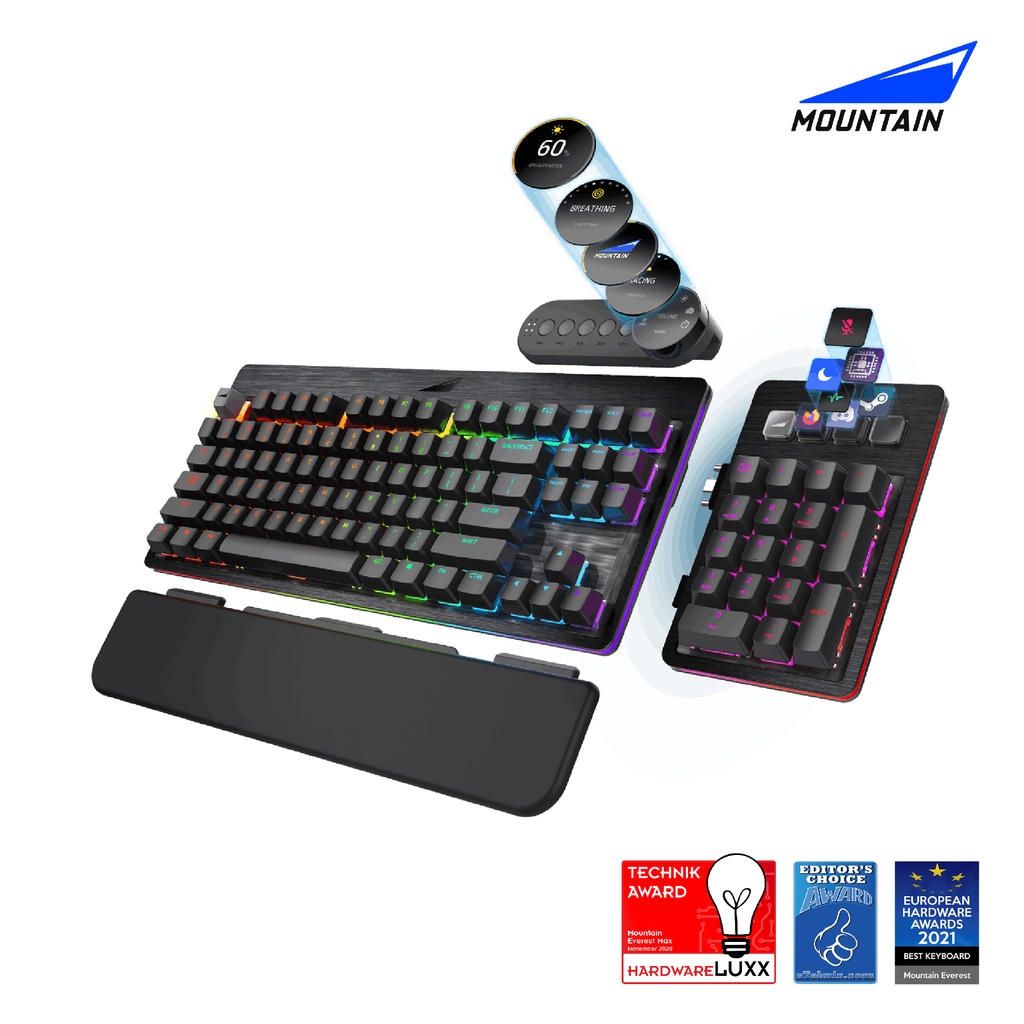 MOUNTAIN Everest Max Modular RGB Gaming Keyboard - US Layout - Cherry ...