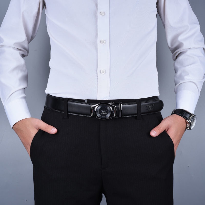 เข็มขัด ☒ Seven Wolves Belt Men s Leather Automatic Buckle Belt Trend ...
