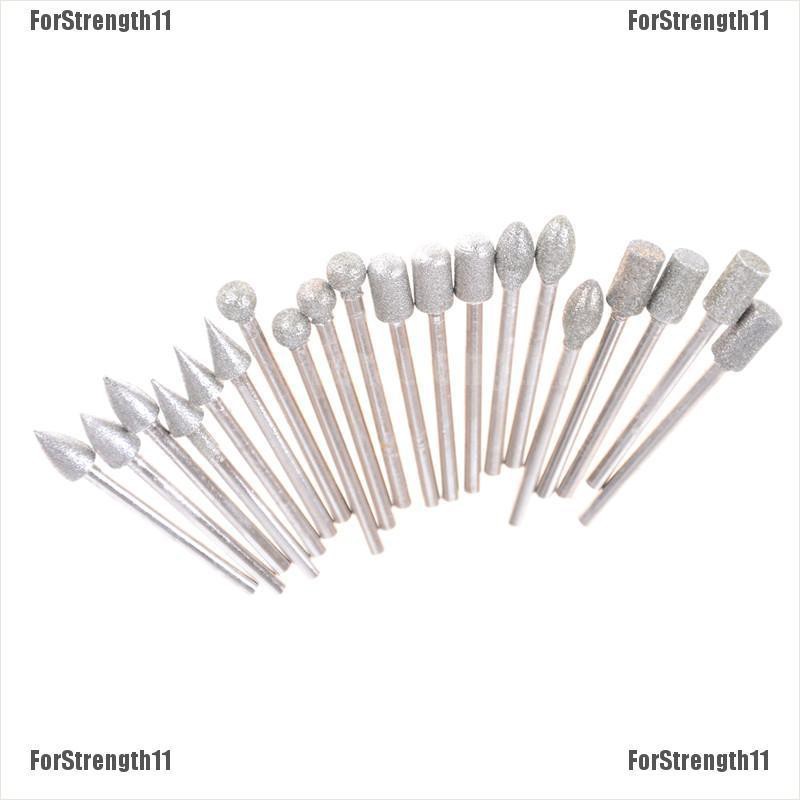 limy15pcs New Mini Drill Diamond Grinding Head 3mm Shank Bur Bit Set ...