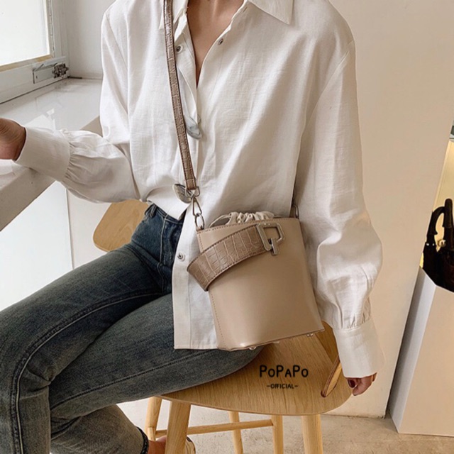 กระเป๋าสะพายข้าง หนังพียูพรีเมี่ยม New CrossBody Bag CR10 - popapo ...