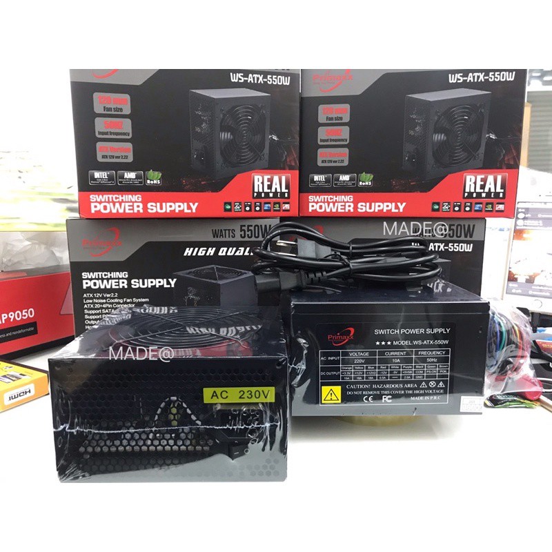 มือถือ อุปกรณ์ อุปกรณ์คอมพิวเตอร์ Power Supply Primaxx รุ่น WS-ATX-550W สีดำ (เพาเวอร์ซัพพลาย ...